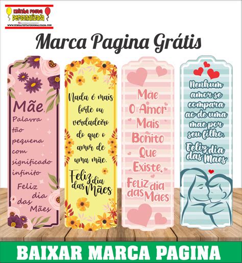 Marca Pagina Dia Das Mães Pronto Para Imprimir