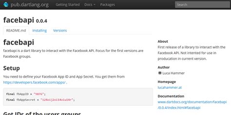 Meine Erste öffenliche Dart Library Facebapi Dart Trifft Facebook