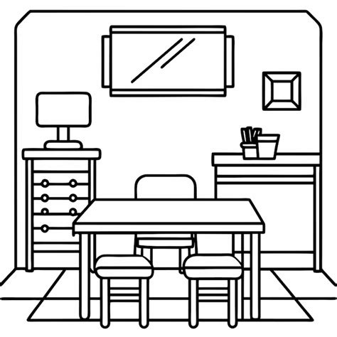 Premium Vector A Basic Classroom Featuring A Teachers Desk Desks And