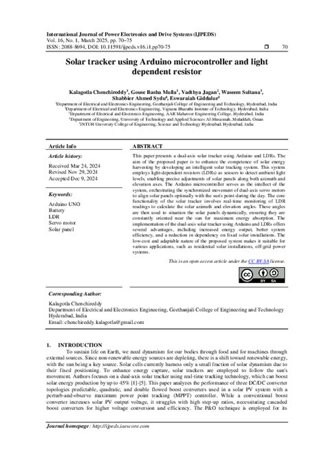 pdf solar tracker using arduino microcontroller and light dependent