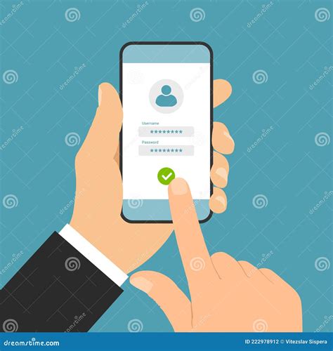 Flat Design Illustration Of Manager Hand Holding Smartphone And