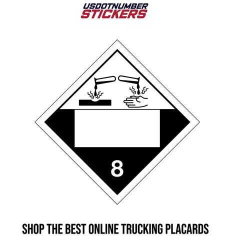 Class 8 Corrosive Blank Placard Usdot Number Stickers