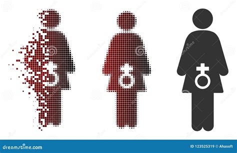 Moving Pixel Halftone Female Sexual Disfunction Icon Stock Vector Illustration Of Dissipate