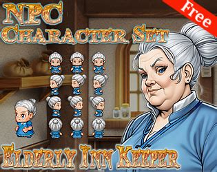 RPG Maker NPC Character Set Elderly Inn Keeper By GalacticGod