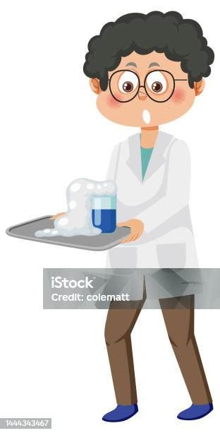 가운 옷을 입은 과학자 소년 과학에 대한 스톡 벡터 아트 및 기타 이미지 과학 과학자 교육 Istock