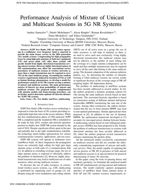 Pdf Performance Analysis Of Mixture Of Unicast And Multicast Sessions In 5g Nr Systems