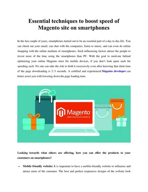 Ppt Essential Techniques To Boost Speed Of Magento Site On Smartphones Powerpoint Presentation