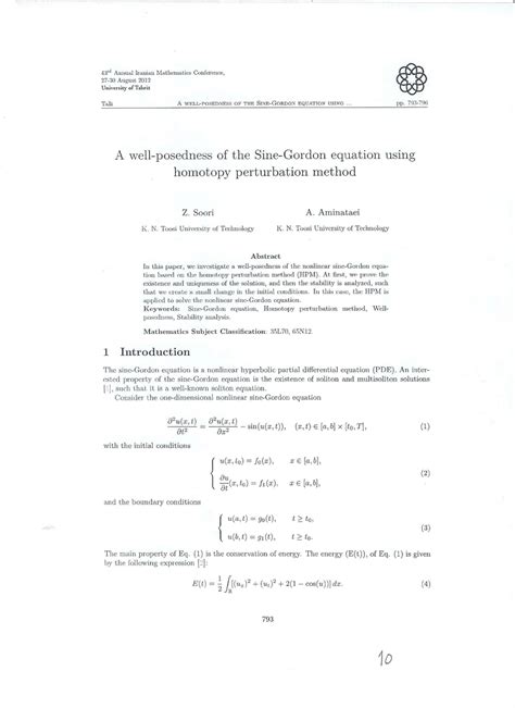 Pdf A Well Posedness Of The Sine Gordon Equation Using Homotopy