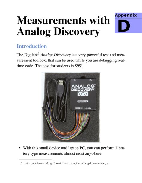 Measurements With Analog Discovery