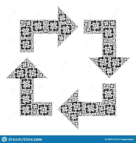Recycle Recursive Collage Of Itself Icons Stock Vector Illustration Of Particles Discard