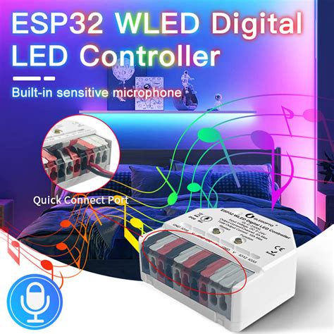Mini Addressable Led Strip Esp32 Wled Diy Sound Activated Led Controller