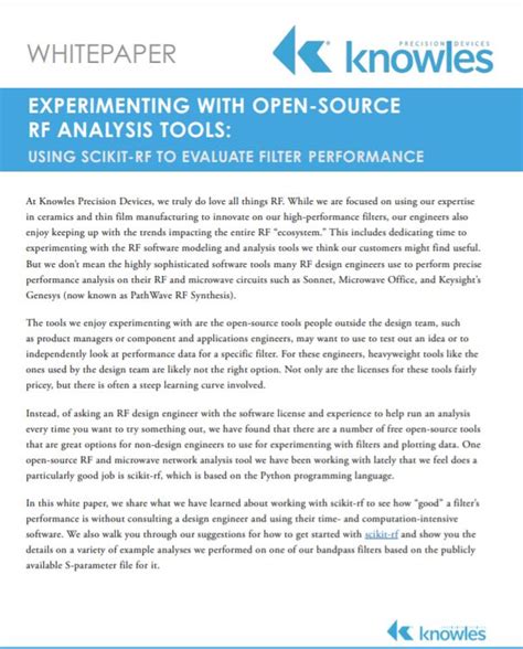 Experimenting With Open Source Rf Analysis Tools