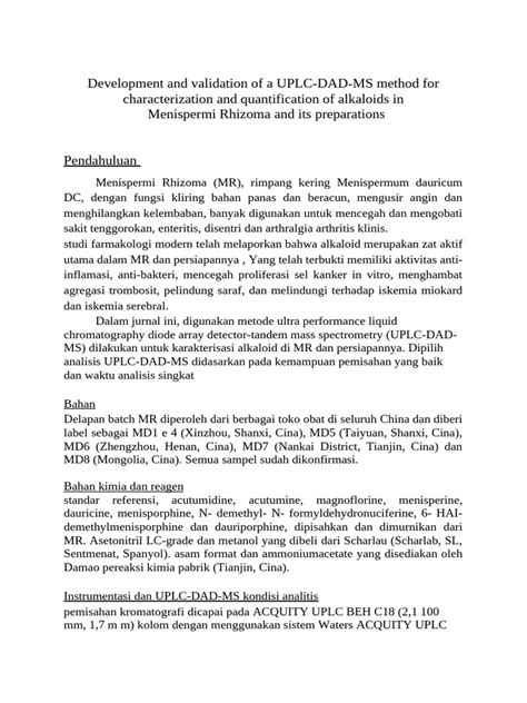 development and validation of a uplc pdf