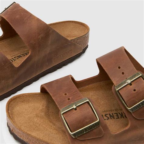 Womens Cognac Birkenstock Arizona Oiled Leather Sandals Schuh