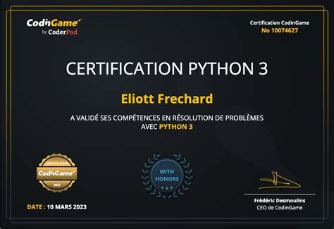Codingame Certification