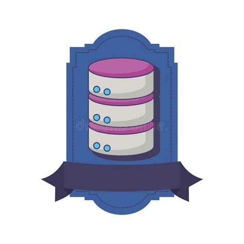Database Server Storage Center Data Emblem Stock Illustration