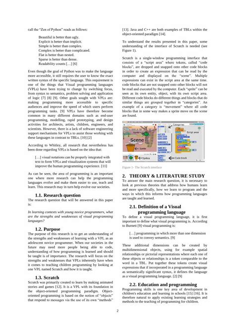 Pdf Strengths And Weaknesses Of A Visual Programming 1111152