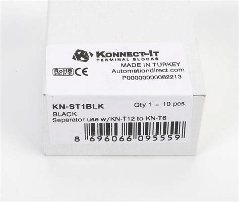 Konnect It Terminal Block Separator 10 Pk Pn Kn St1blk Automationdirect