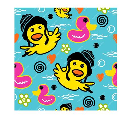 Premium Vector Duck Seamless Pattern Vector Illustration In Cartoon Premium Vector Duck Seamless Pattern Vector Illustration In Cartoon