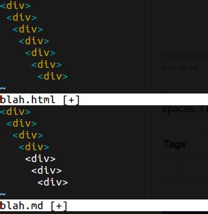 Markdown Html Element Syntax Highlighting Fails When Line Has Leading Spaces Vi And Vim Stack