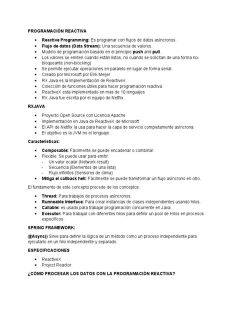 Programación Reactiva Pdf Java Lenguaje De Programación Hilo Computación