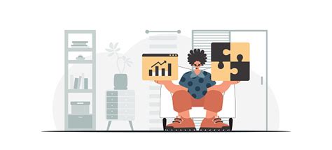 그 사람은 멍하니 포지티브 그레이드 차트를 들고 있습니다 생각 수집 작업 트렌디한 스타일 벡터 일러스트레이션 남자 사업가에 대한 스톡 벡터 아트 및 기타 이미지 Istock