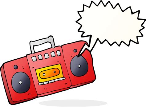 Cartoon Radio Cassette Player With Speech Bubble 12351662 Vector Art At