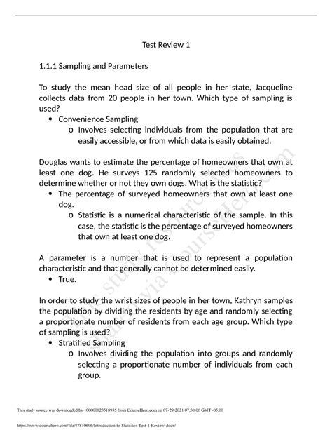 Introduction To Statistics Test Review Scholarfriends