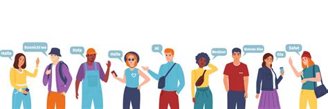 People Greeting Languages Say Hi Hello Royalty Free Vector