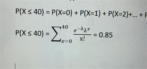 Finding Mean For Poisson Cummulative Raskmath