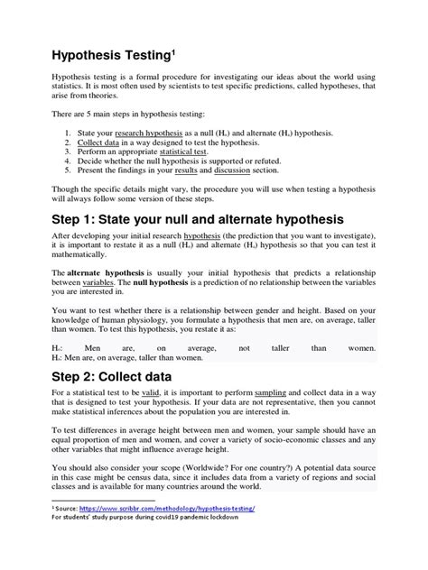 Mba Hypothesis Testing Pdf