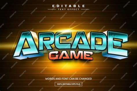 Premium Vector Arcade 3d Editable Text Effect Template