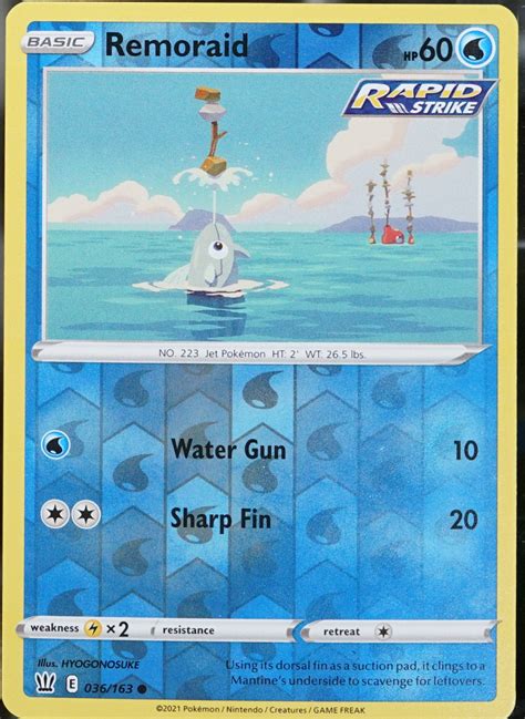 Battle Styles Reverse Holofoil Pokemon Remoraid 36 Nm Ebay