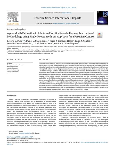 Forensic Science International Reports Pdf Statistics Regression