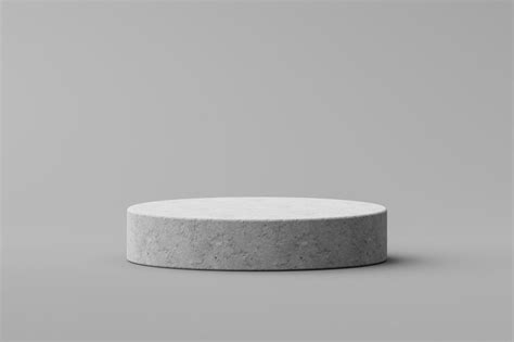 빈 받침대 제품 디스플레이 배치 또는 빈 프리젠테이션 시멘트 스탠드 화장품 선반 및 천연 쇼케이스 선반 모형이 있는 회색