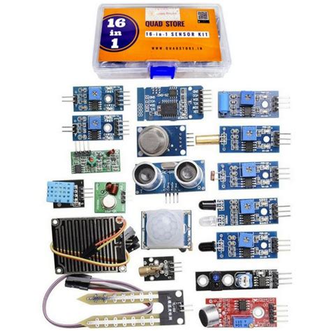 Quad Store 16in1 Sensor Modules Kit Compatible With Arduino Uno R3