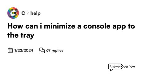 How Can I Minimize A Console App To The Tray C