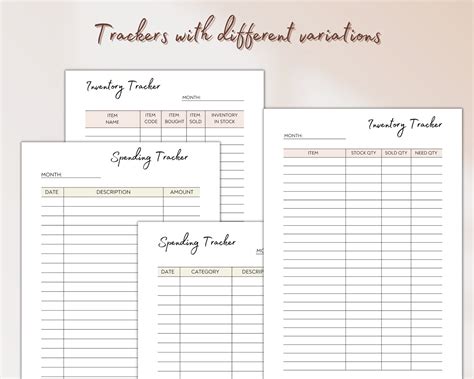 Printable Tracker Bundle Templates Daily Mood Tracker Debt Tracker Expense Tracker Password
