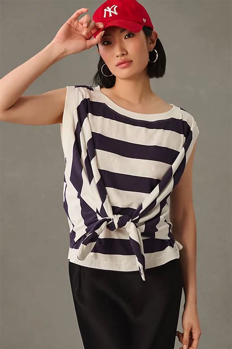 Maeve Tie Front Wrap Tee Anthropologie