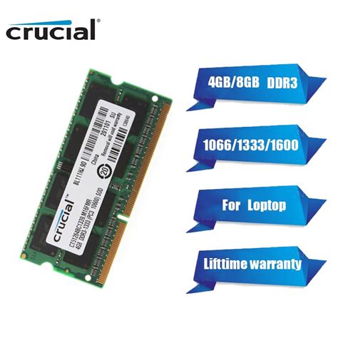 New Crucial Ddr3 4gb8gb Ddr3 1600mhz 1333mhz 1066mhz Sodimm Laptop