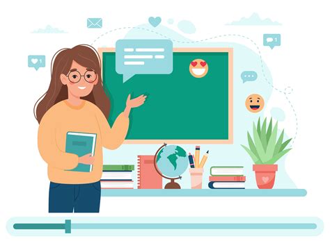 Teacher For Online Education Vector Illustration Behance