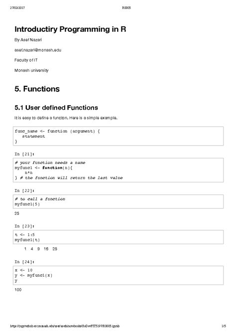 R Functions Basic Of R Introductiry Programming In R By Asef Nazari Asef Monash