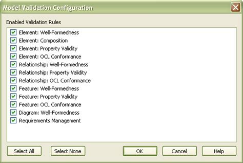 Configure Model Validation Ea User Guide