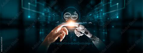 Devops Hands Of Robot And Human Touch Devops Practices Of Global Networking Continuous