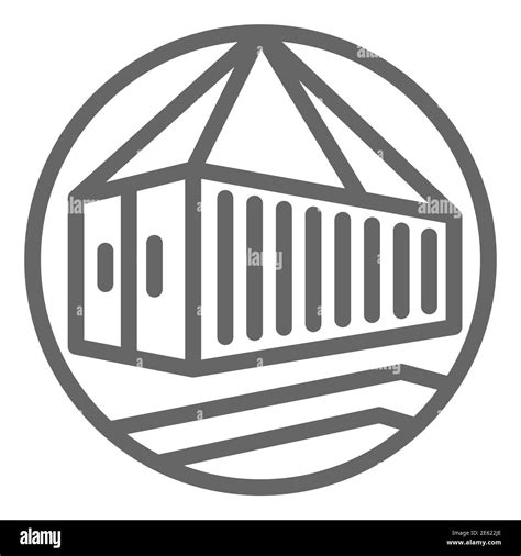 Lifting Container Line Icon Delivery Symbol Crane Hook Loading