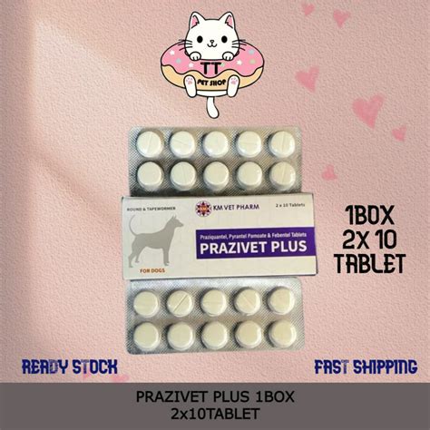 Prazivet Dog Deworm 2x10 Tablets Praziquantel Pyrantel Pamoate And