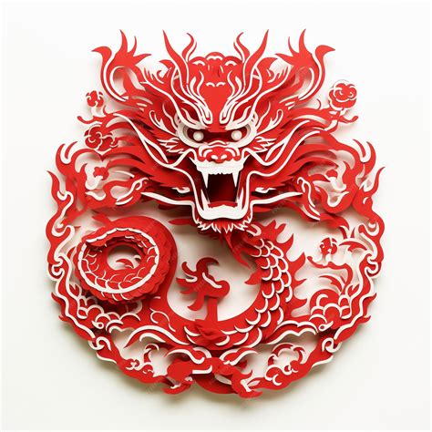 Premium Photo Red Paper Cutting Dragon For Chinese New Year