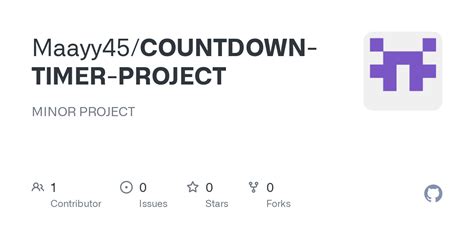 github maayy45 countdown timer project minor project