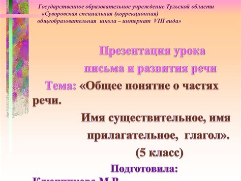 Общее понятие о частях речи Имя существительное имя прилагательное глагол презентация онлайн