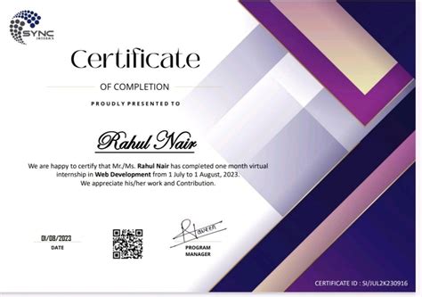 Rahul Nair On Linkedin Syncinterns Syncintern Webdevelopment Intern Internship